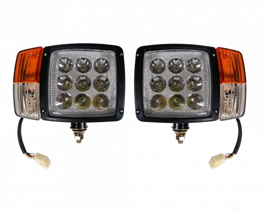 Σετ Φώτα LED Με Βάσεις και Φλάς Δεξί / Αριστερό 9 LED για Τρακτέρ ...