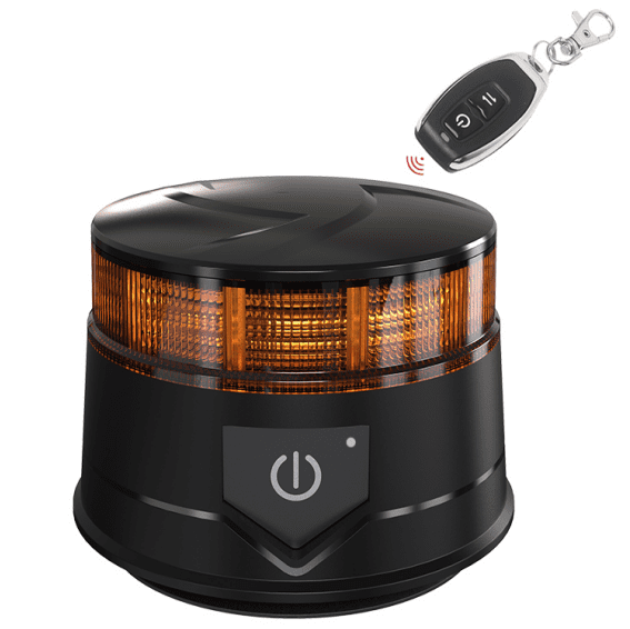 Επαναφορτιζόμενος LED Φάρος Πορτοκαλί 12V / 24V Με Μαγνήτη και Βεντούζα Ø130mm με ...