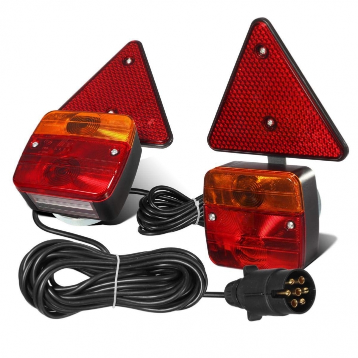 Σετ Φανάρι 4 Λειτουργίες με Μαγνήτη και Αντανακλαστήρα και Καλώδιο 7.5m 12V / 24V | Flexzon.gr