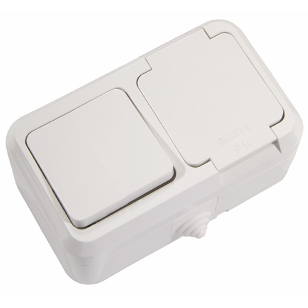 Πρίζα Μονή με Καπάκι και Διακόπτης Μονός Αδιάβροχη IP44 | Flexzon.gr