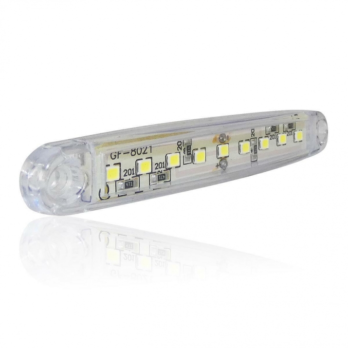 LED Όγκου Е-Mark 12V IP68 Λευκό Με 9 SMD 10см | Flexzon.gr