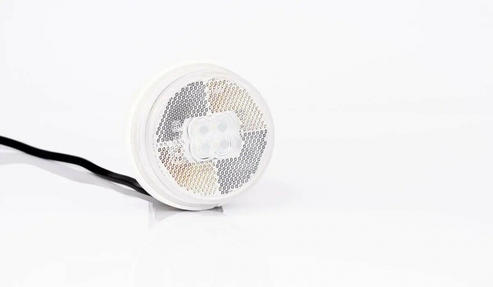 LED Φως Όπισθεν / Ομίχλης / Όγκου Ø80mm Λευκό με Καλώδιο Σύνδεσης 12V - 24V E-Mark | Flexzon.gr